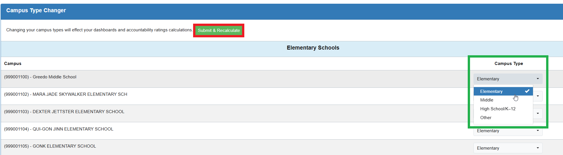 Campus Type – OnDataSuite – Knowledgebase