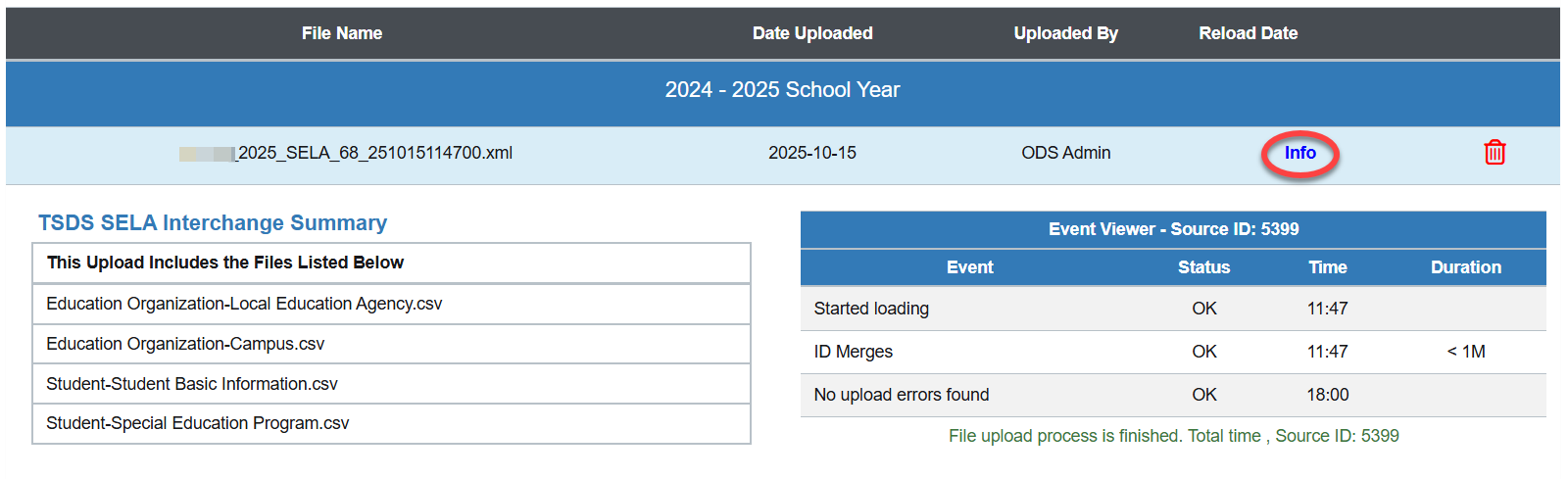 Loading TSDS XML or CSV – SELA – OnDataSuite – Knowledgebase