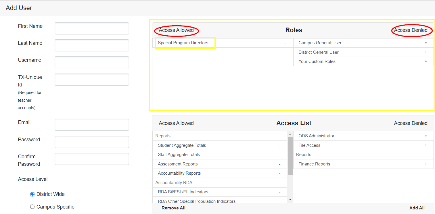 User Access Roles – OnDataSuite – Knowledgebase