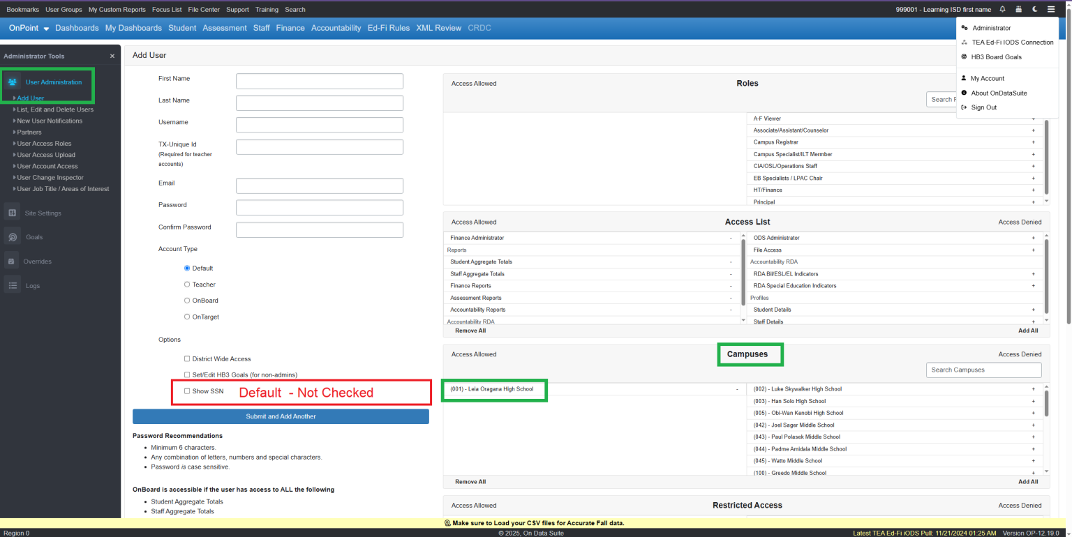 Adding Campus Level Specific Views – OnDataSuite – Knowledgebase