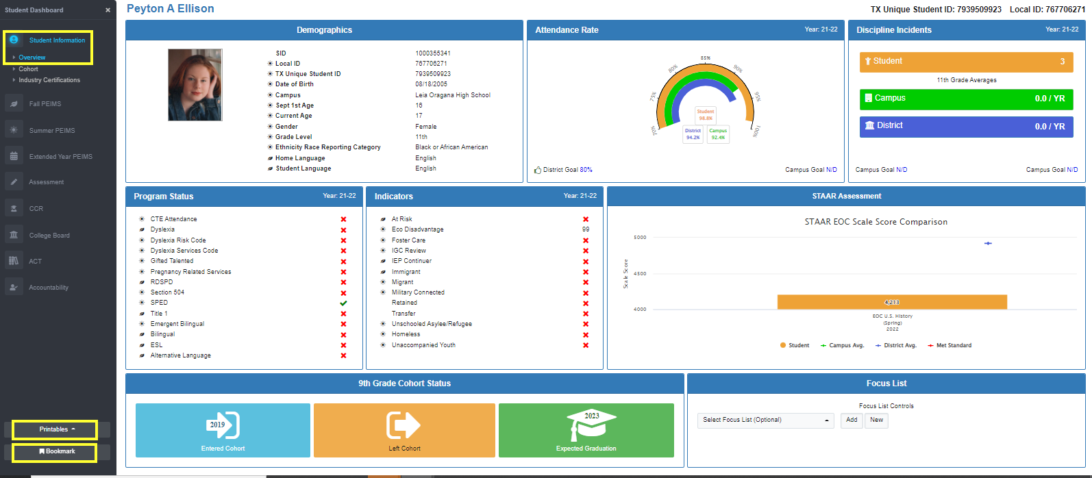 Student Profile Dashboard – OnDataSuite – Knowledgebase