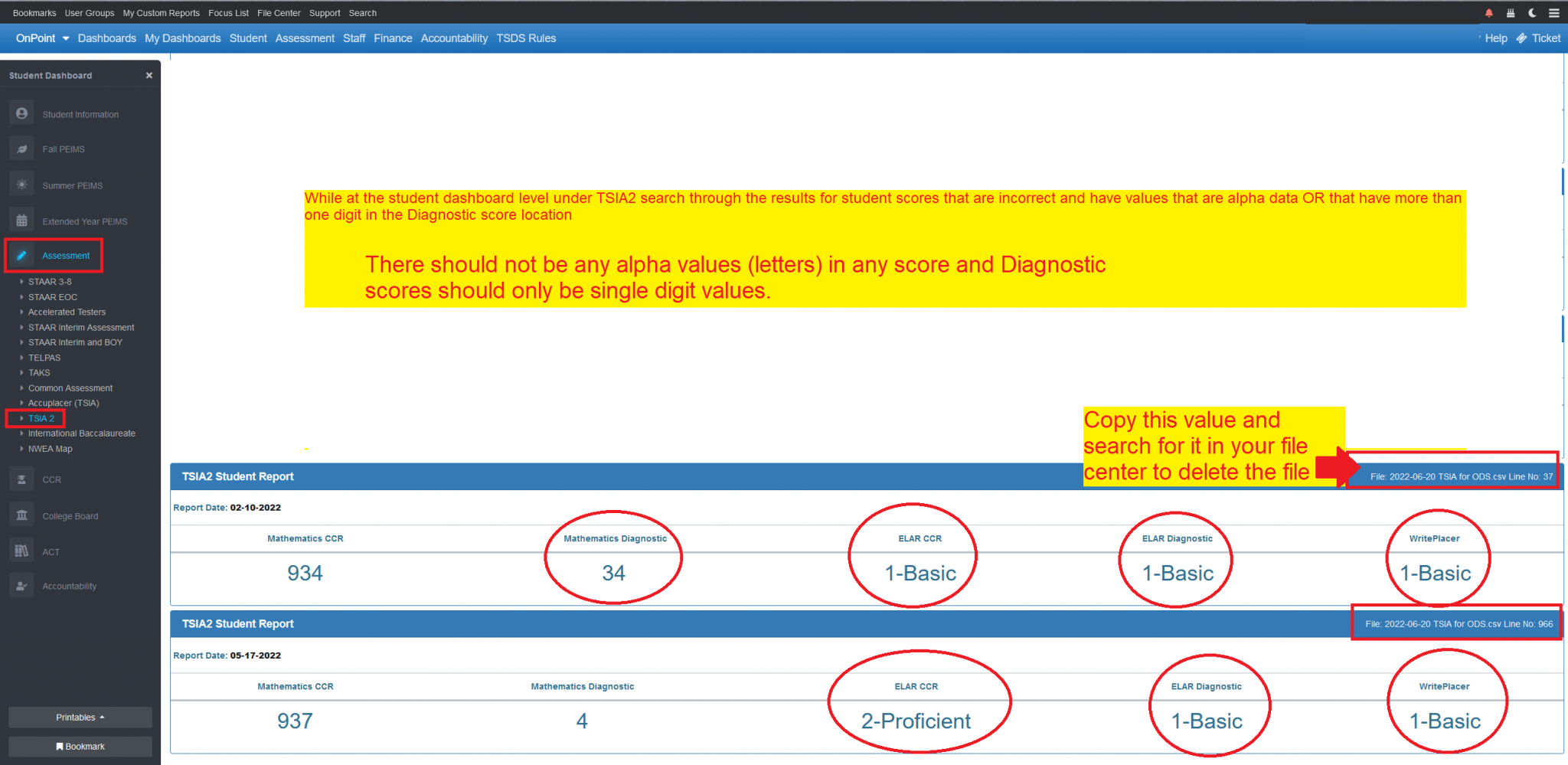 Accuplacer and TSIA2 – Checking for errors and removing files with errors – OnDataSuite ...