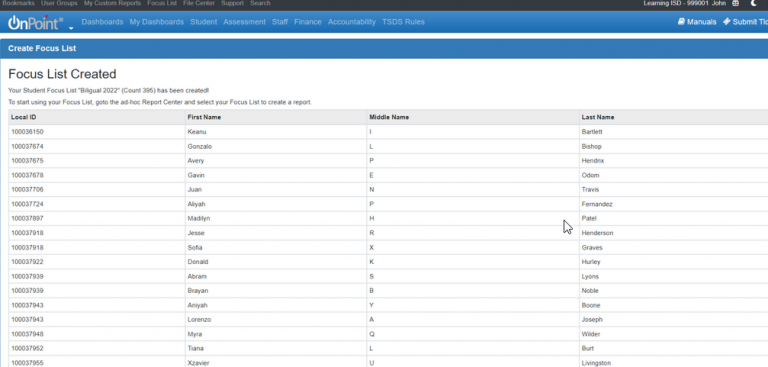 Focus List – Creation using CSV Upload – OnDataSuite – Knowledgebase