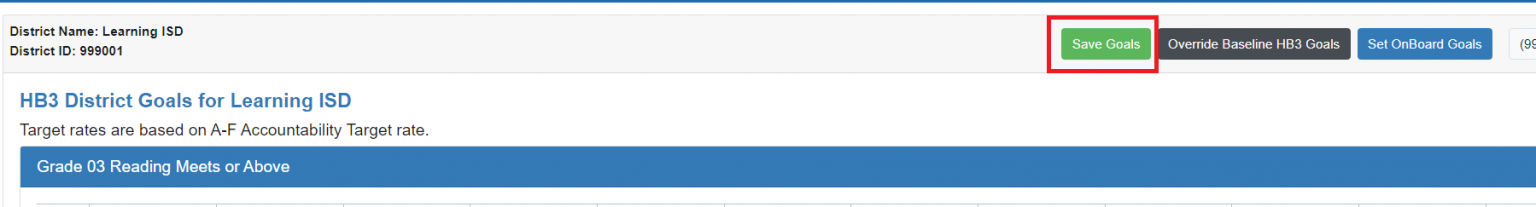 HB3 Board Goal Setting – Saving Goals – OnDataSuite – Knowledgebase