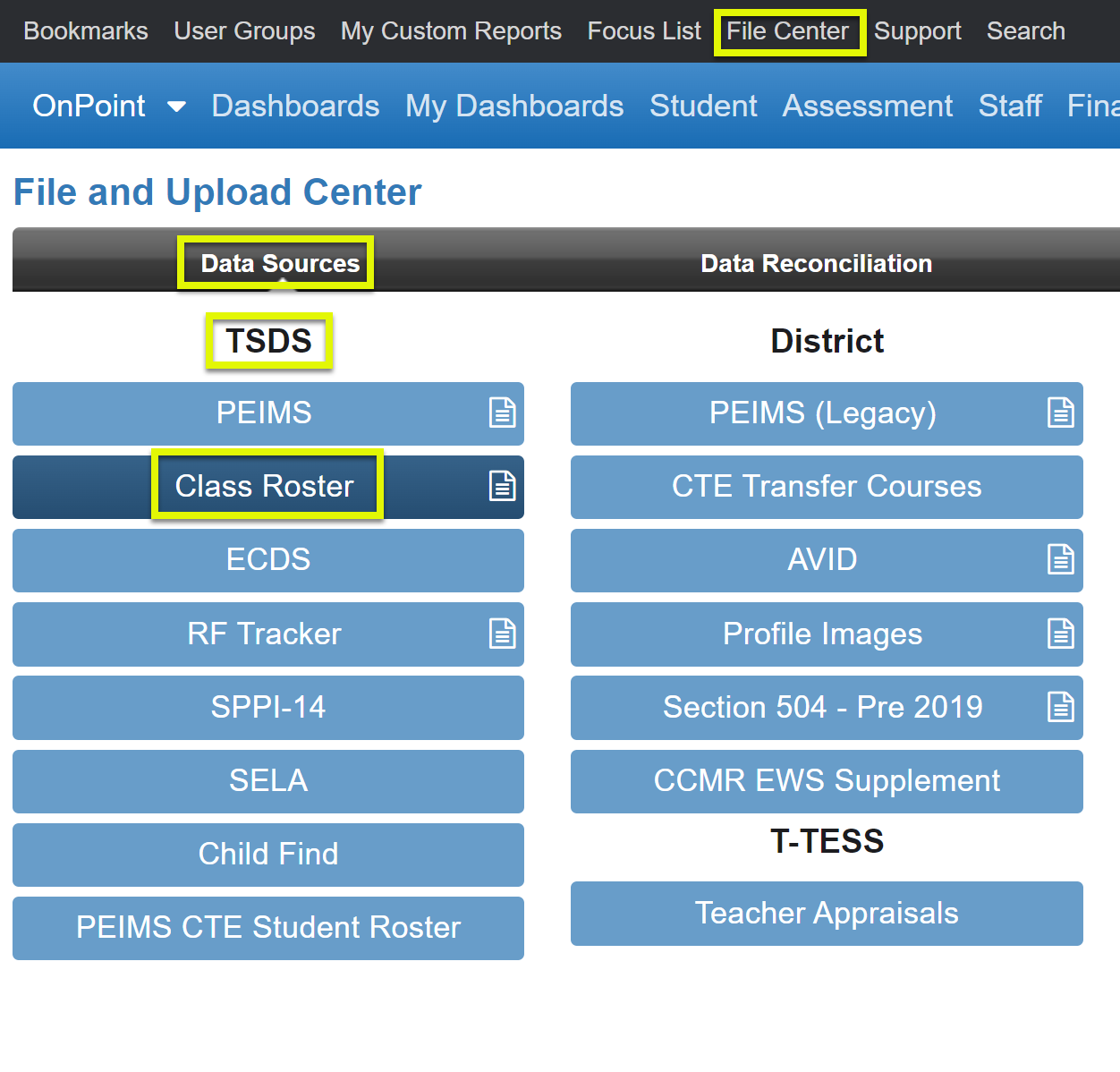 Loading TSDS – Class Roster – OnDataSuite – Knowledgebase