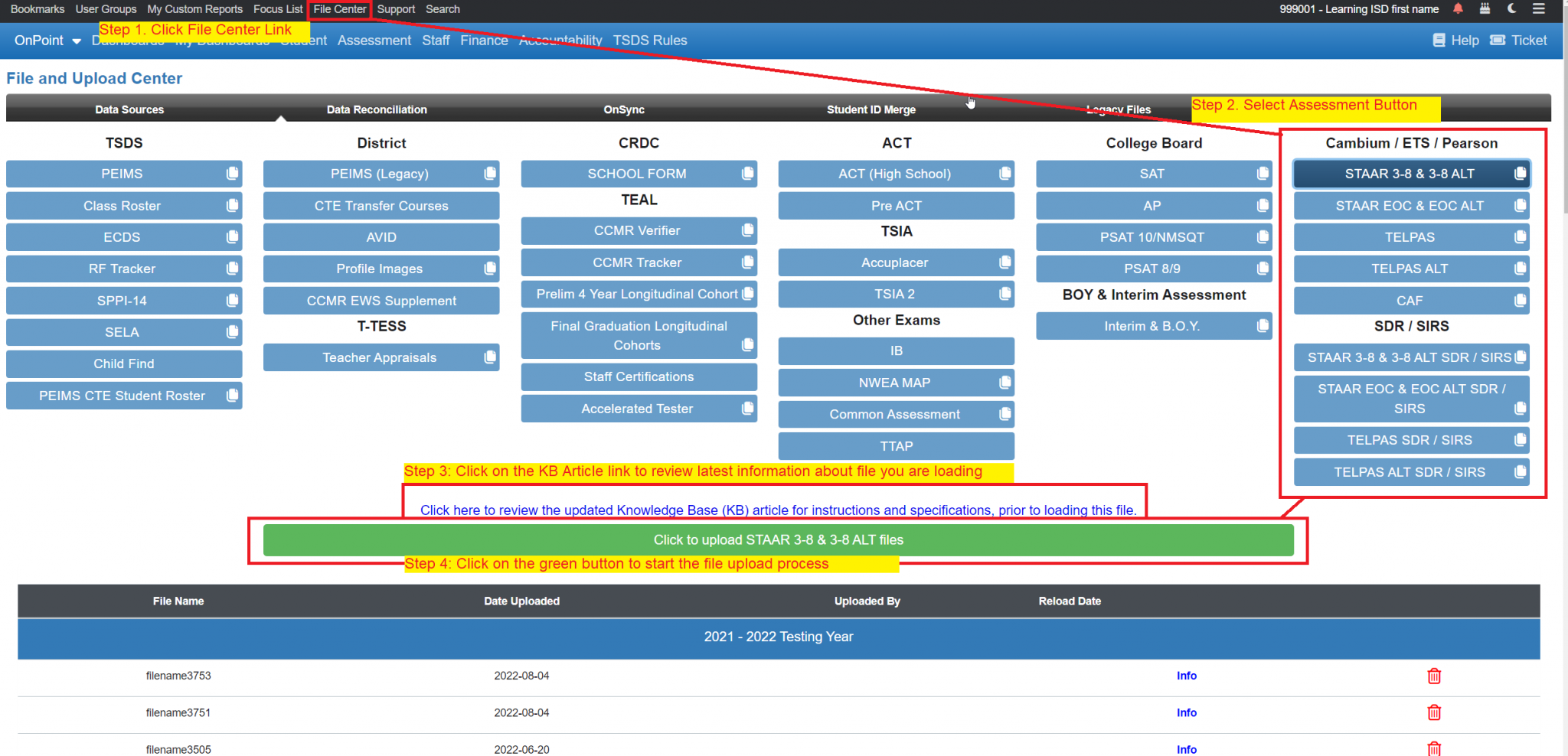 Loading State Testing Files – OnDataSuite – Knowledgebase