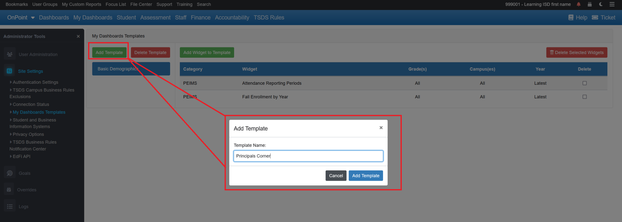 My Dashboards – Creating Template Widgets – OnDataSuite – Knowledgebase