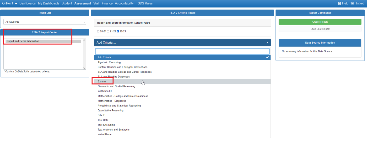 Loading TSIA – TSIA2 (Accuplacer) – OnDataSuite – Knowledgebase