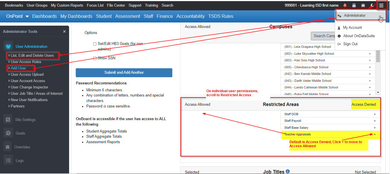 Loading T-TESS – Teacher Appraisals – OnDataSuite – Knowledgebase