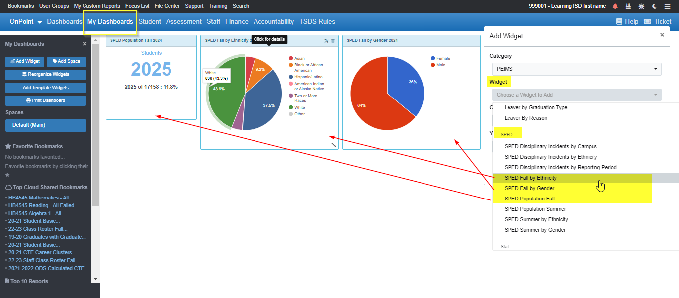 Special Ed Student Data Review – My Dashboard – OnDataSuite – Knowledgebase