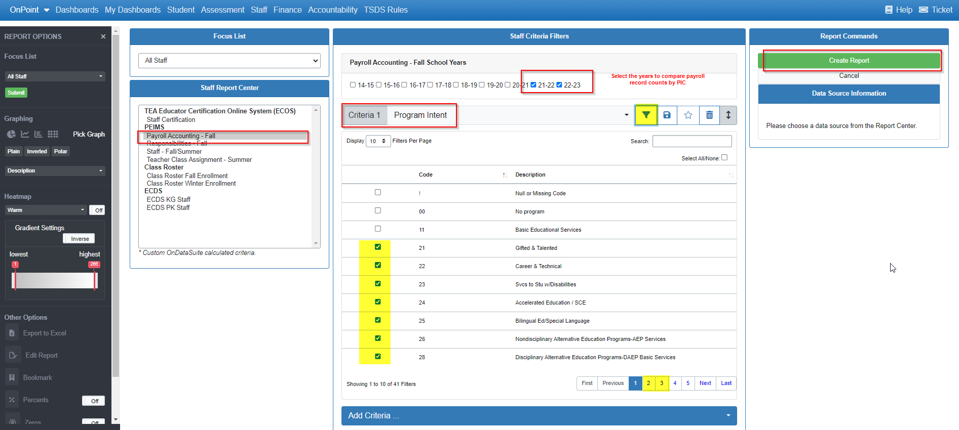 Fall PEIMS Staff/Finance – Staff Report Center – OnDataSuite ...