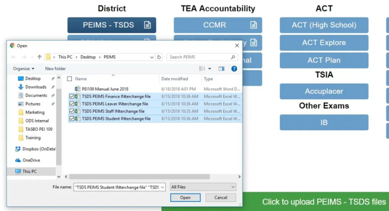 Fall PEIMS Accountability – File Center – OnDataSuite – Knowledgebase
