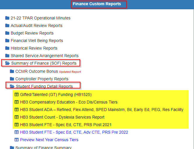 Summary of Finance Student Data -Student Funding Detail Reports ...