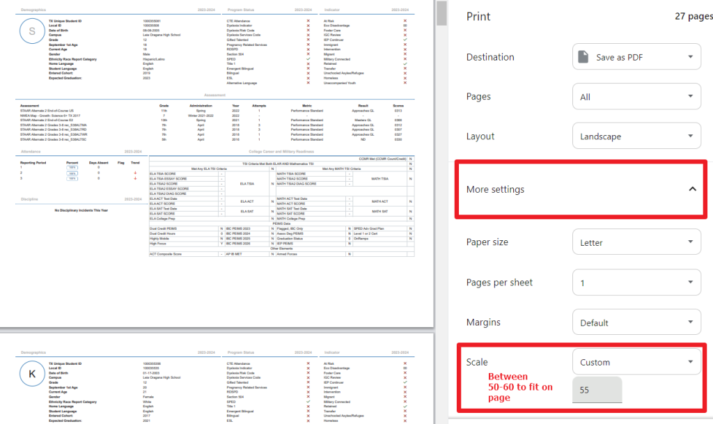Printing Student Profiles Batch & Individual – OnDataSuite – Knowledgebase