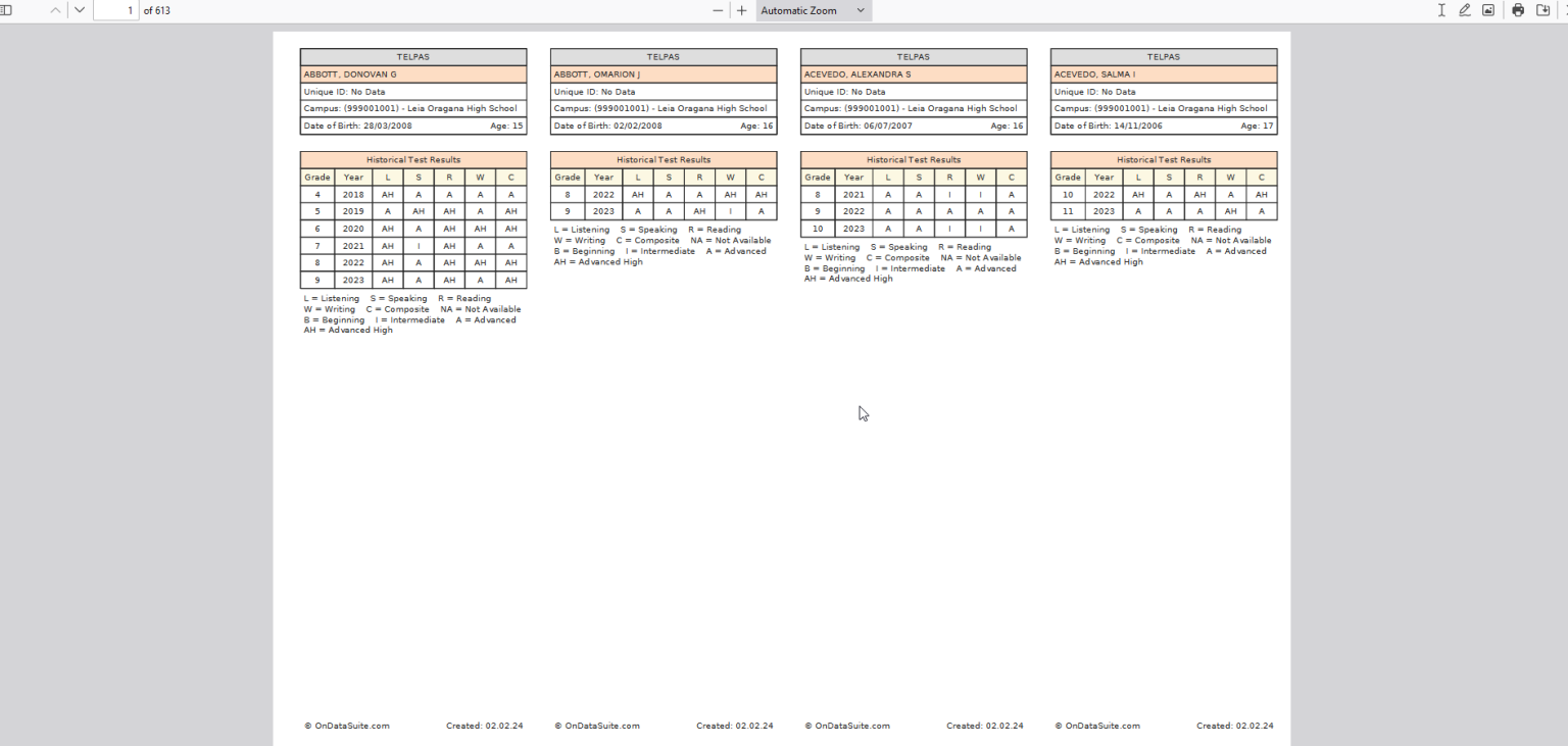 How to generate State Assessment Printable Cards – OnDataSuite ...