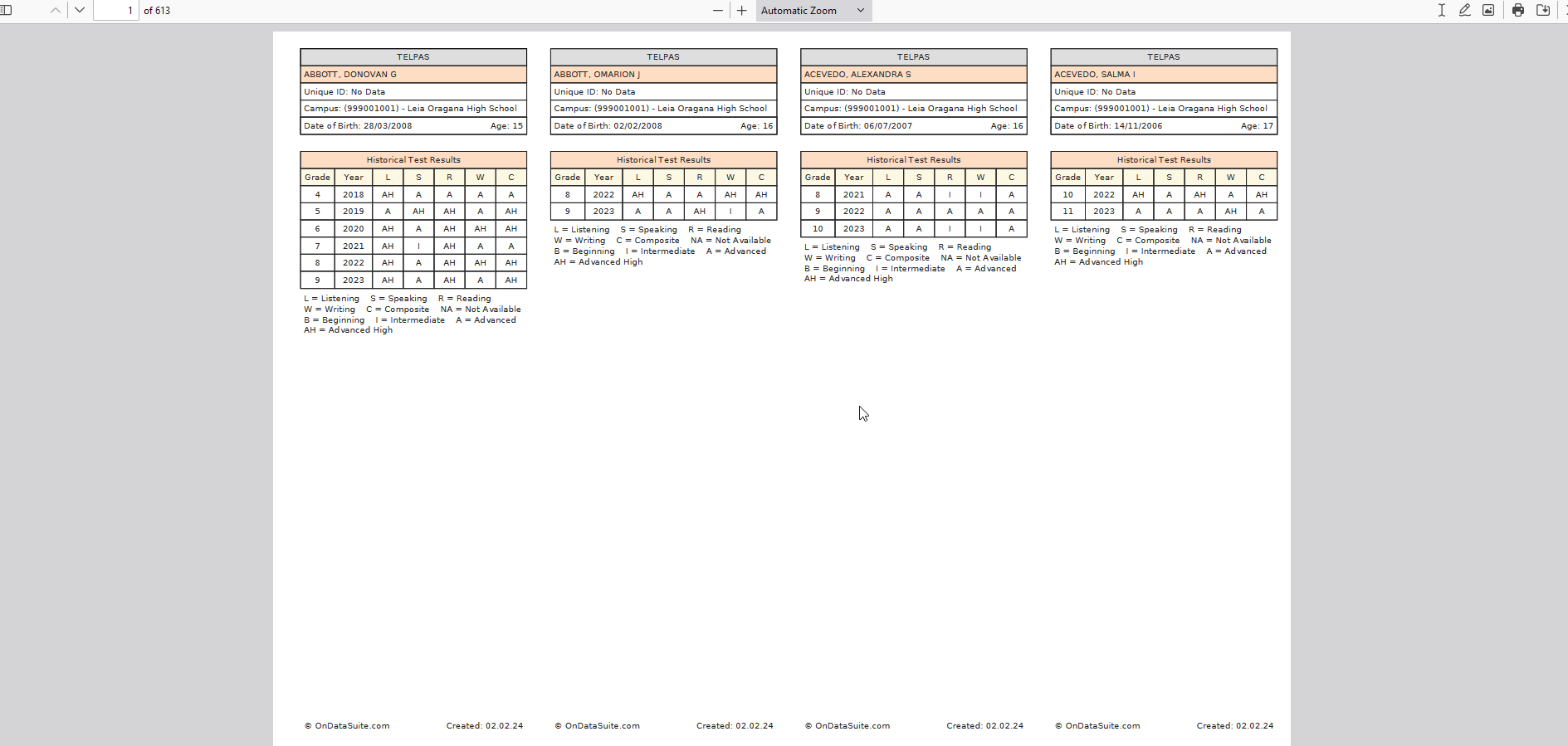 How to generate State Assessment Printable Cards – OnDataSuite ...