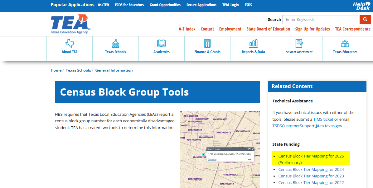 Compensatory Education Census Tier Mapping Status – OnDataSuite ...
