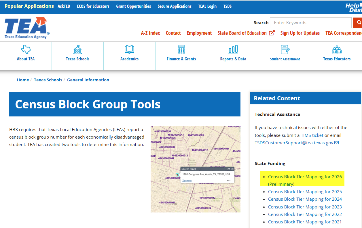 Compensatory Education Census Tier Mapping Status – OnDataSuite ...