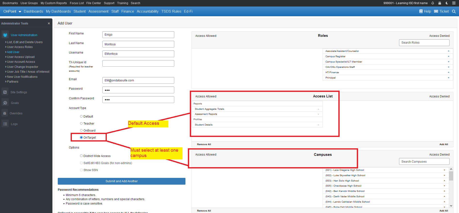 OnTarget – Granting Access to OnTarget Only – OnDataSuite – Knowledgebase