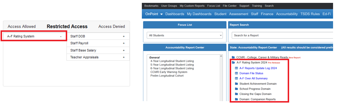 2025 A-F Reports – Restricting Access – OnDataSuite – Knowledgebase