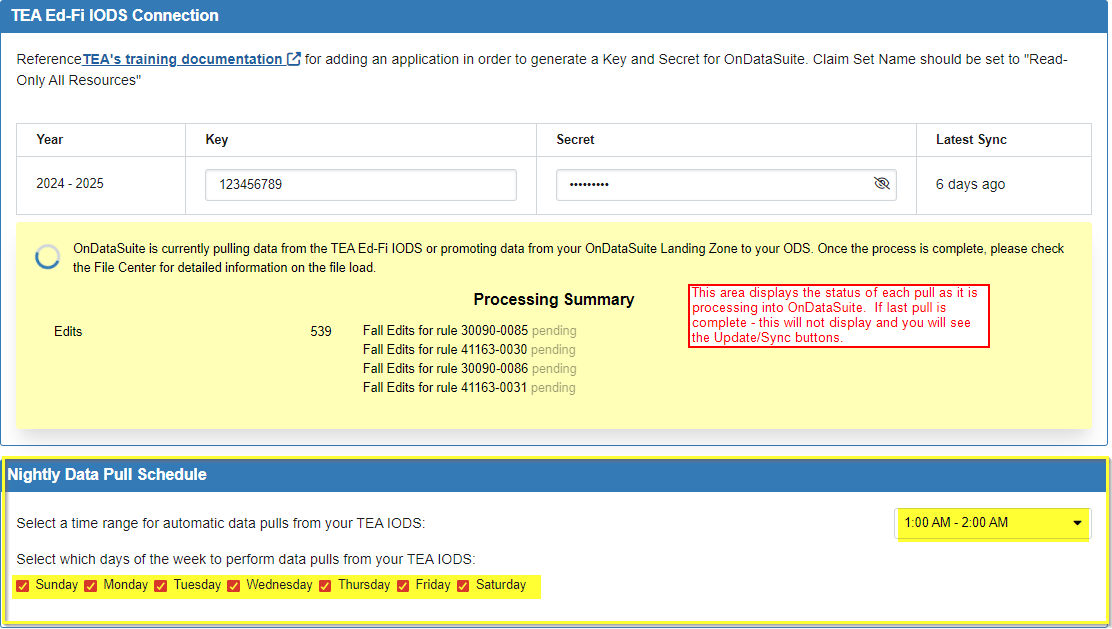 TEA Ed-Fi IODS Connection – OnDataSuite – Knowledgebase