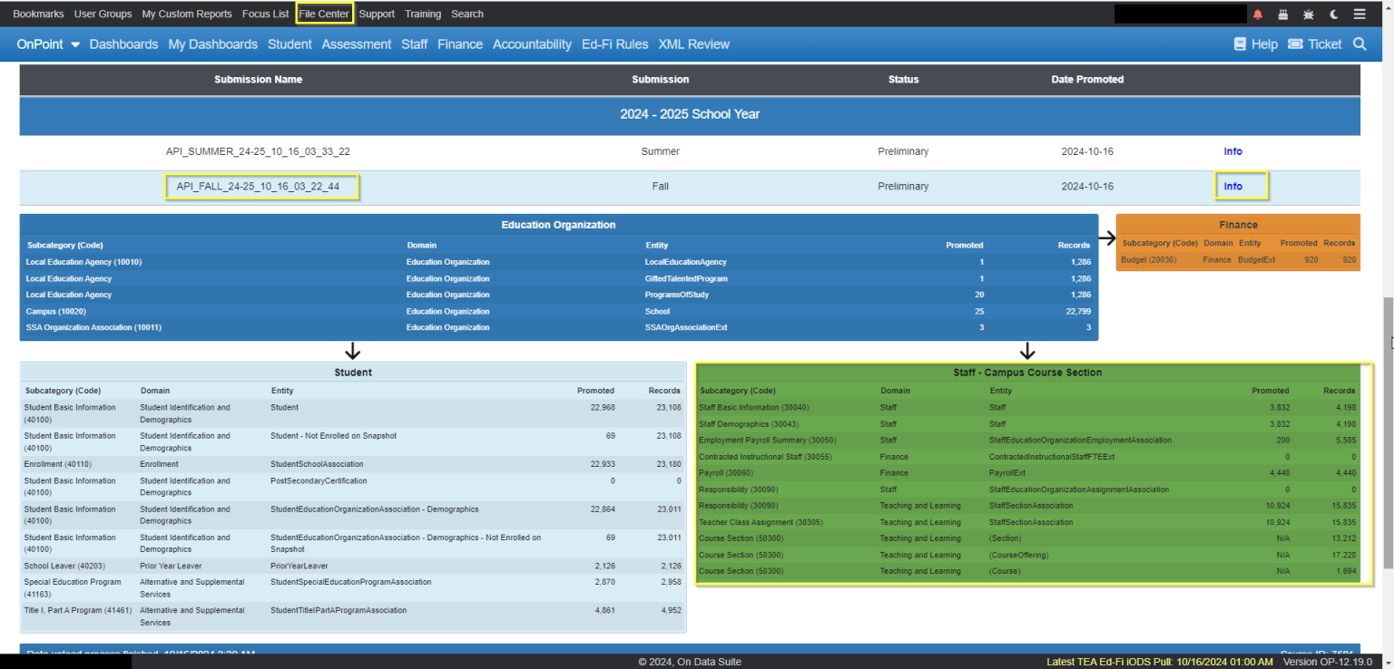 Fall Staff Ed-Fi Checkpoints in OnDataSuite – OnDataSuite – Knowledgebase