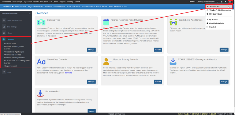 Campus Type Override – OnDataSuite – Knowledgebase
